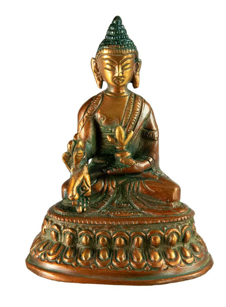 Statue Bouddha Médecine - 10 cm 400g Laiton - Bouddhiste 331