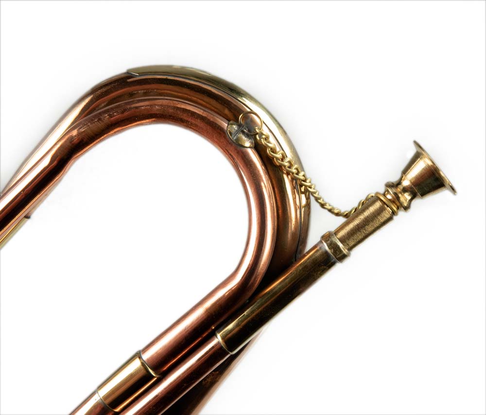 Clairon -Trompette Militaire en Cuivre 28 cm Armée Vintage 1401