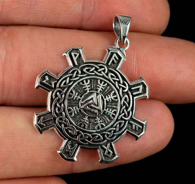Pendentif Aegishjalmur Viking - Heaume de la Terreur en argent- 7.2g - 2765