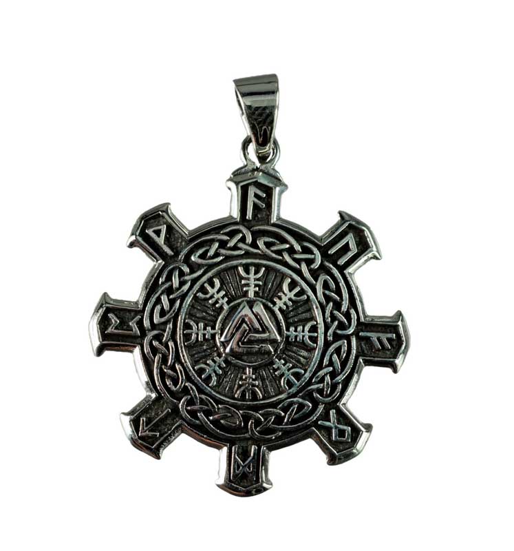 Pendentif Aegishjalmur Viking - Heaume de la Terreur en argent- 7.2g - 2765