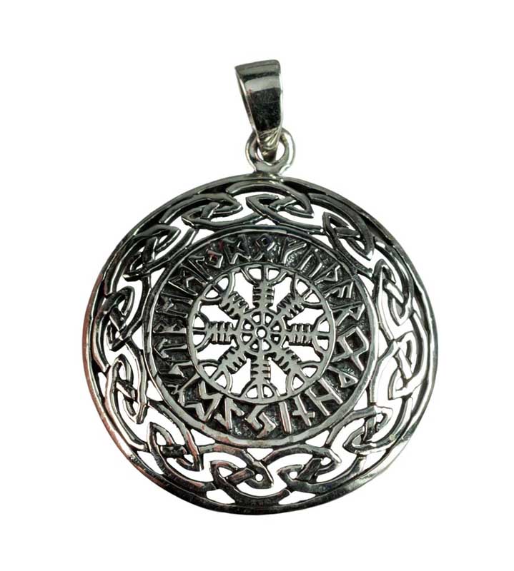 Pendentif Aegishjalmur Haume de Awe - Symbole Viking Argent 6.7g - 9608
