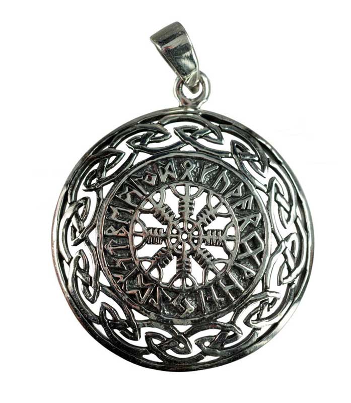 Pendentif Aegishjalmur Haume de Awe - Symbole Viking Argent 6.7g - 9608