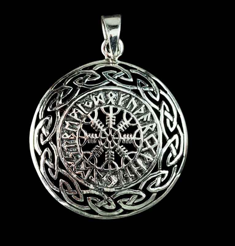 Pendentif Aegishjalmur Haume de Awe - Symbole Viking Argent 6.7g - 9608