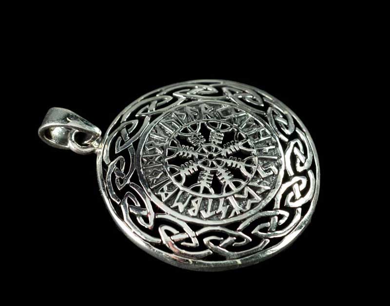 Pendentif Aegishjalmur Haume de Awe - Symbole Viking Argent 6.7g - 9608
