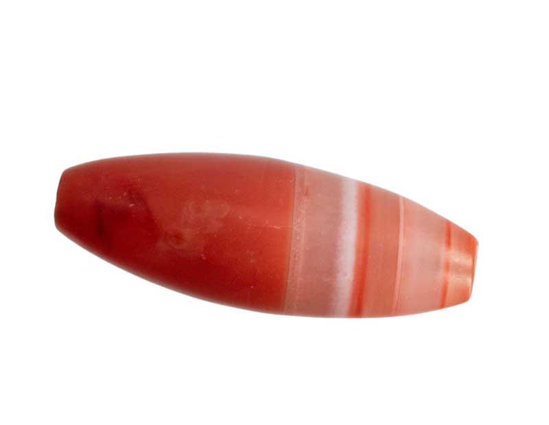 Perle en Agate rubanée - Dzi Cornaline authentique - 4184