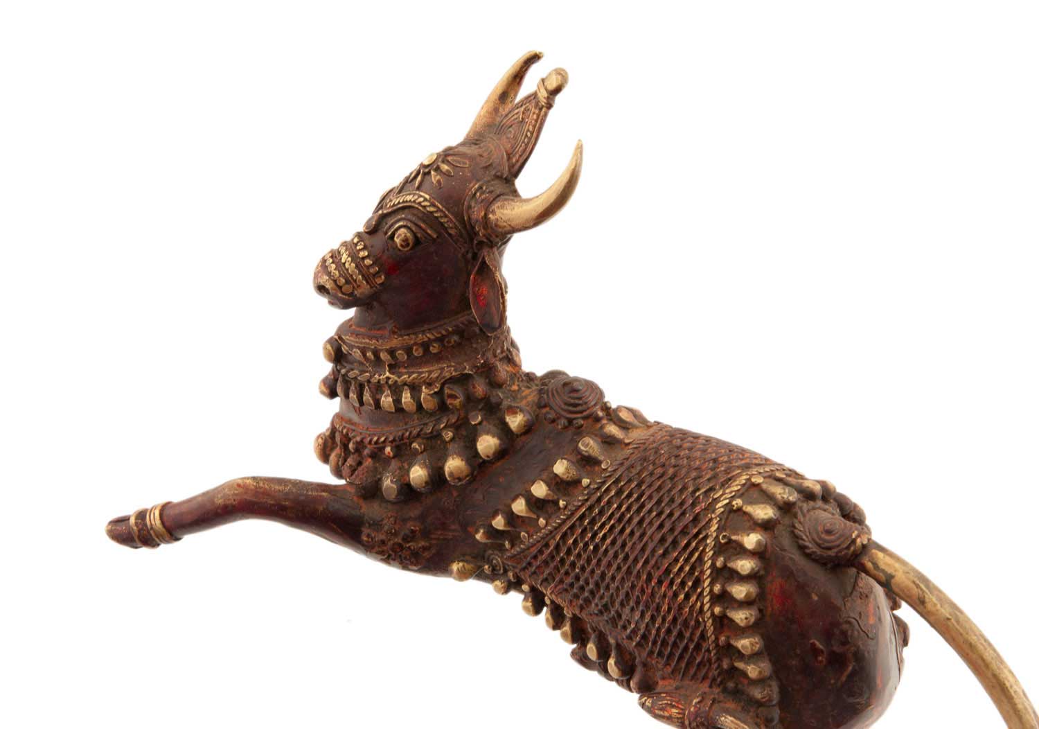 Vache sacrée Dhokra-Statue en laiton -Art tribal du Bastar Orissa- Inde