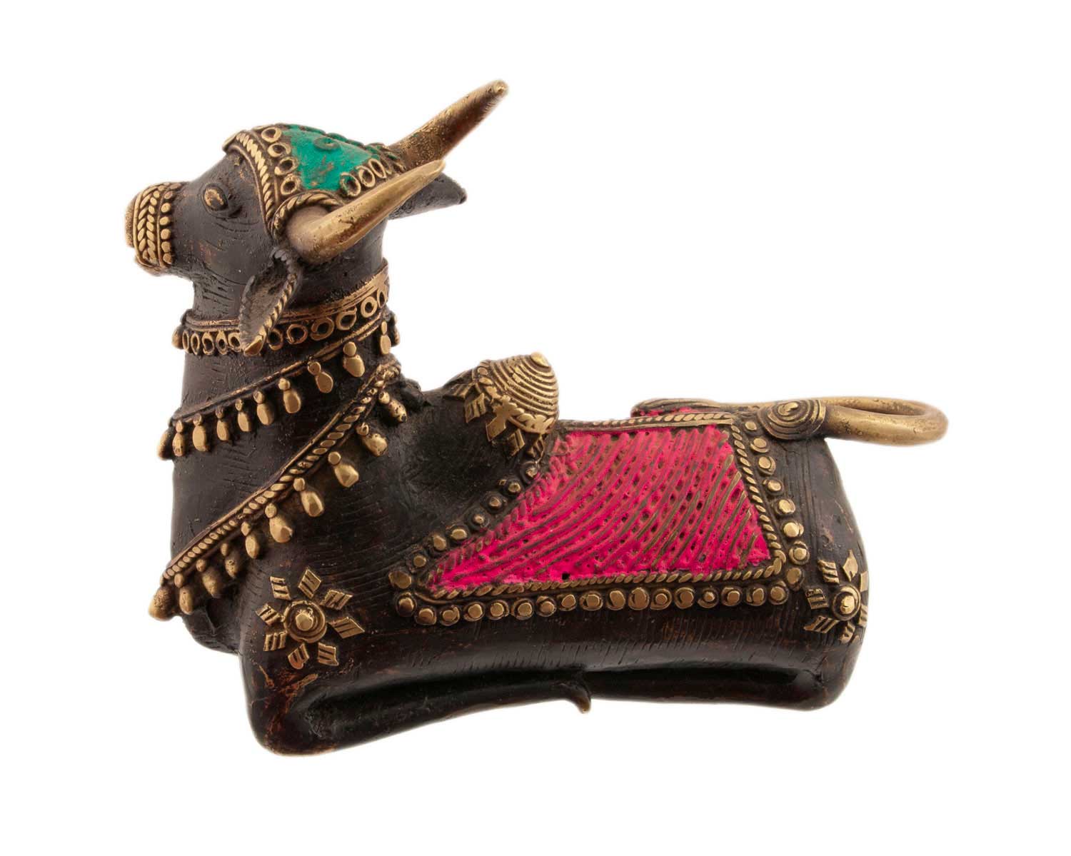 Statue Dhokra de la vache sacrée du Bastar Orissa-Tribal Art Inde