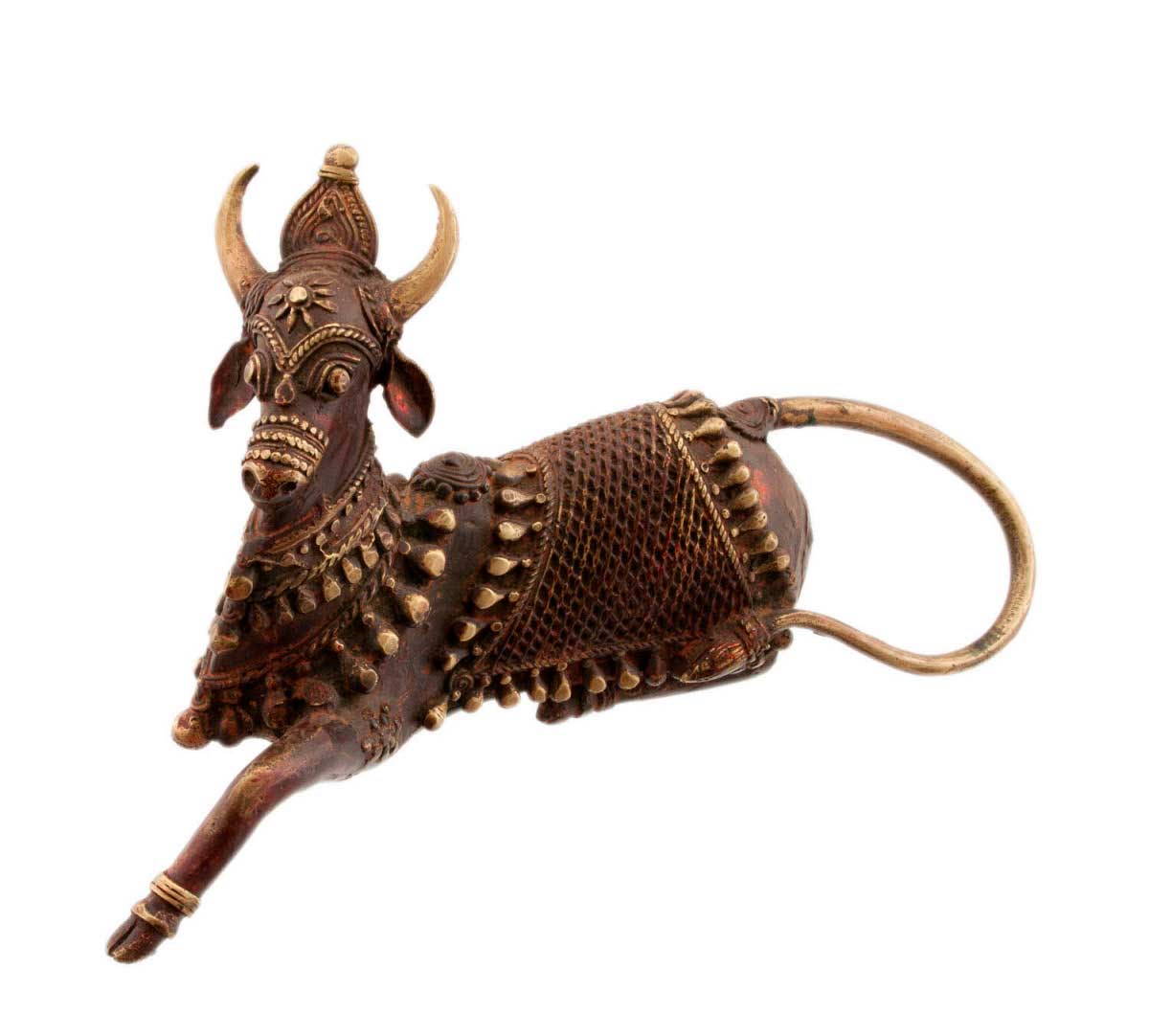 Vache sacrée Dhokra-Statue en laiton -Art tribal du Bastar Orissa- Inde