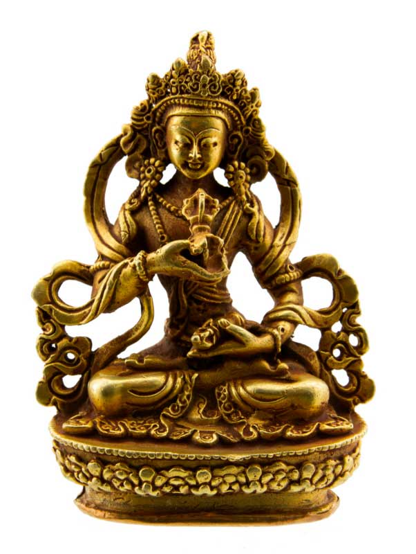 Statue tibétaine du Bouddha Vajrasattva Dorje Sempa 85 mm cuivre Nepal 25651
