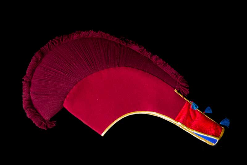 Coiffe de moine tibétain Gelug cérémonie rituel bouddhiste - Monk Hat -red