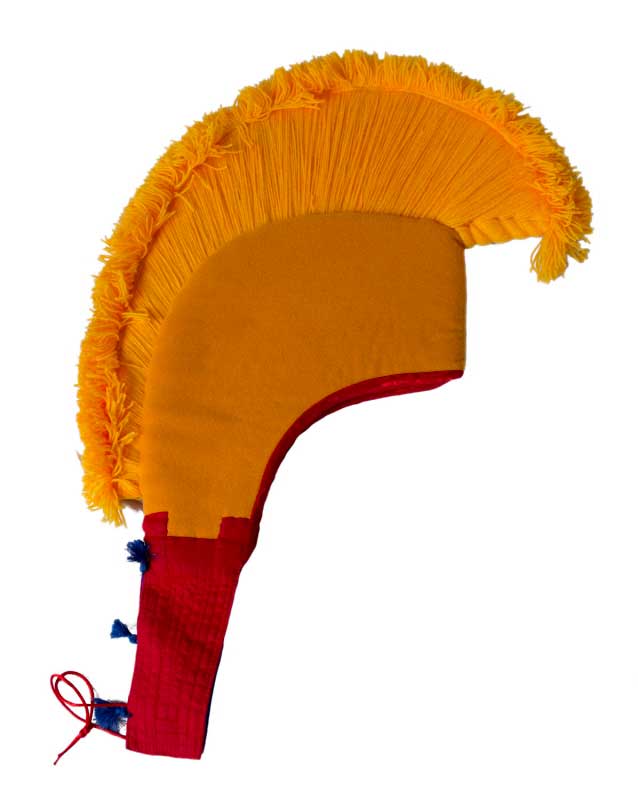 Coiffe jaune de moine tibetain Gelug cérémonie rituel bouddhiste -Monk Hat