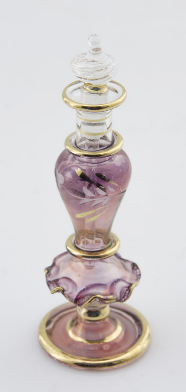 Flacon fiole a parfum huile en verre soufflé d' Egypte Fait main CA10 6151