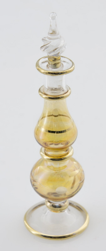 Flacon fiole a parfum huile en verre soufflé d' Egypte 11cm Fait main ...