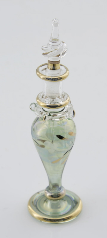 Flacon fiole a parfum huile en verre soufflé d' Egypte 11cm Fait main ...