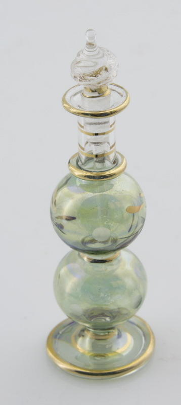 Flacon fiole a parfum huile en verre soufflé d' Egypte 10cm Fait main ...