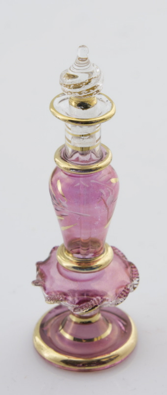 Flacon fiole a parfum huile en verre soufflé d' Egypte 10cm Fait main ...