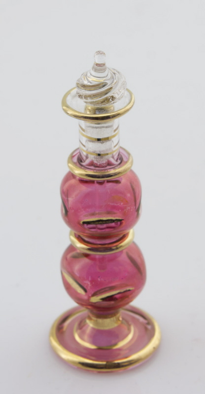 Flacon fiole a parfum huile en verre soufflé d' Egypte 9cm Fait main ...