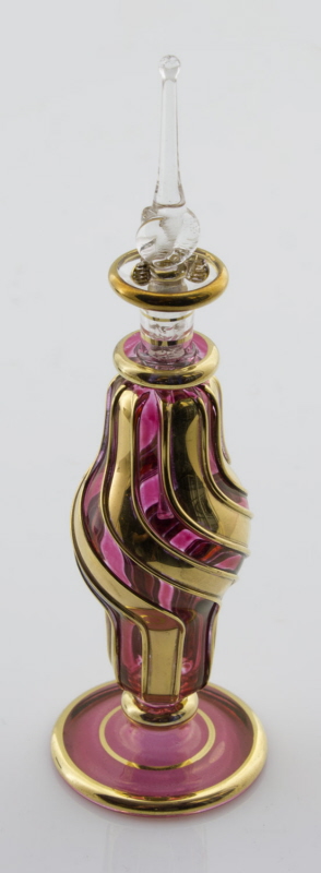 Flacon fiole a parfum huile en verre soufflé d' Egypte 15cm Reverie