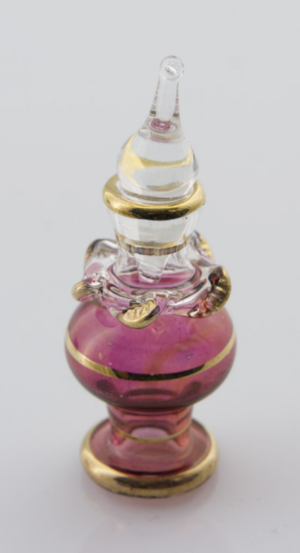 Petit Flacon fiole a parfum huile en verre soufflé d'Egypte 6cm rouge ...