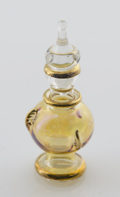 Petit Flacon fiole a parfum huile en verre soufflé d'Egypte 6cm jaune ...