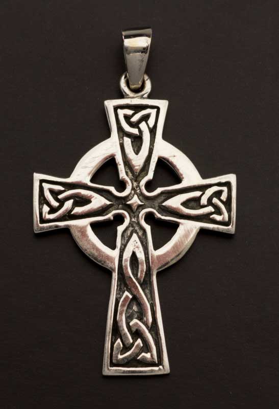 Crucifix Pendentif Croix Celtique Celte Irlandais en Argent