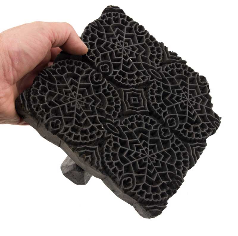 Tampon a batik pour impression textile du Rajasthan Inde