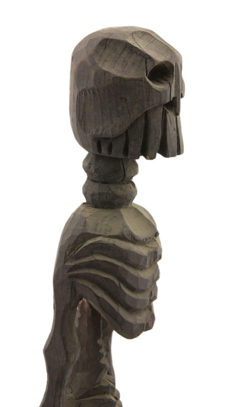 Statue tibétaine squelette humain Citipati bois rituel Chamane Tibet ...