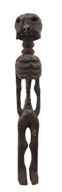 Citipati Statue tibetaine squelette humain bois rituel Chamane Tibet ...