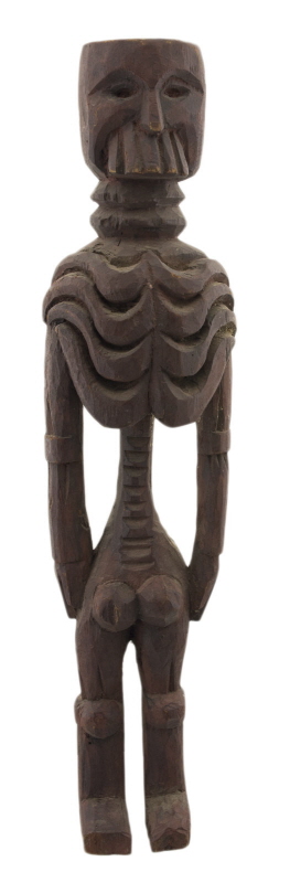 Statue tibétaine Citipati Chamane squelette humain bois rituel Tibet ...