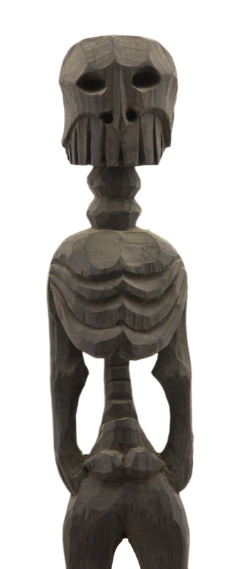 Statue tibétaine Citipati squelette humain bois rituel Chamane Tibet ...