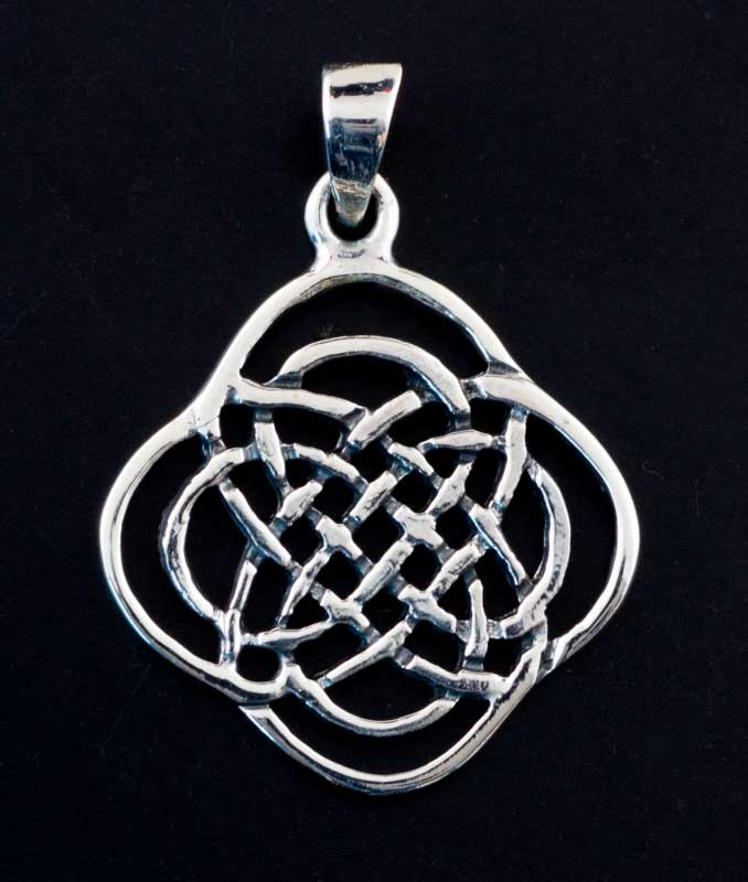 Pendentif tibetain noeud sans fin infini bouddhiste Argent 925 5g