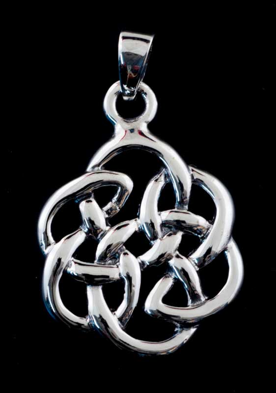 Pendentif tibetain noeud sans fin infini bouddhiste Argent 925 5g 25407 K50