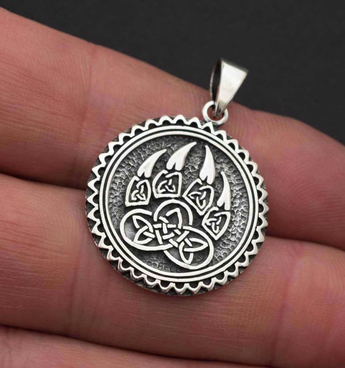 Pendentif Patte d'Ours - Bijoux Viking en Argent 925 - 6g- - 26368