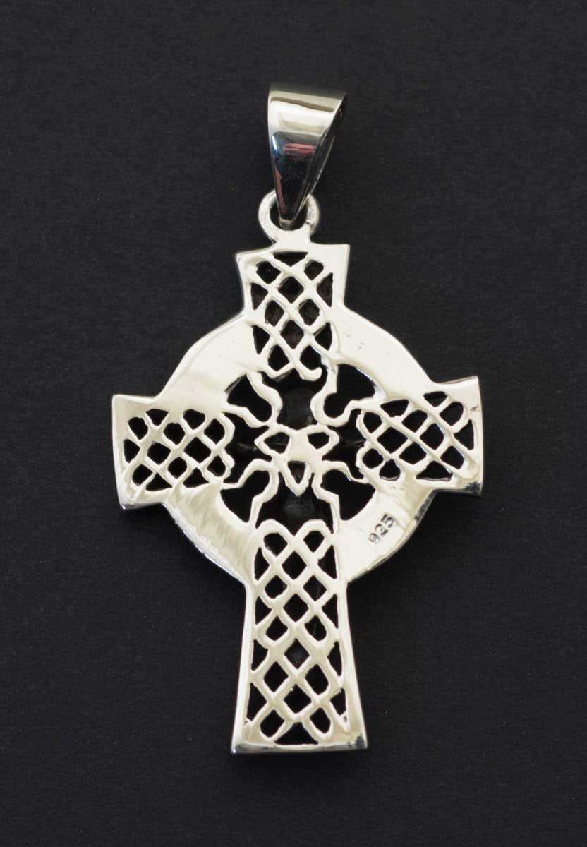 Pendentif Crucifix Croix Celte Irlandaise Celtique triquetra Argent 925
