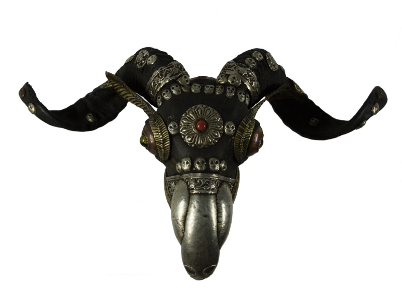 Kapala tibetain -coupe cranienne de rituel bouddhiste-crane-Goat ...