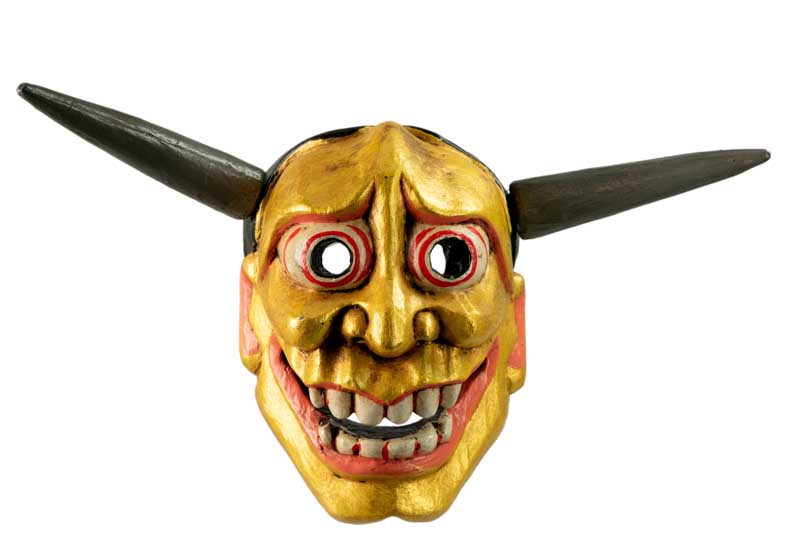 Masque Oni Hannya Doré - Démon Japonais du Théâtre Noh