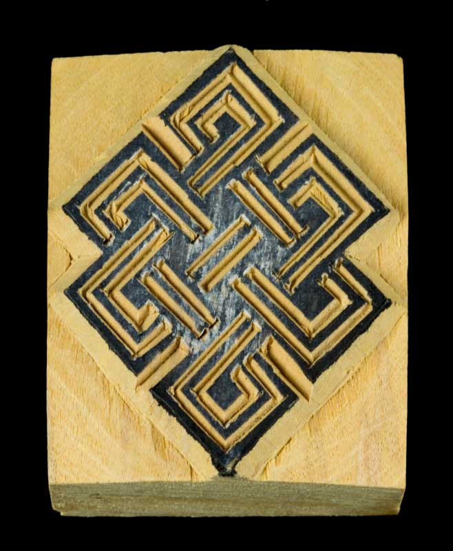 Grand Noeud infini-tampon encreur bouddhiste bois sculpté-artisanat ...