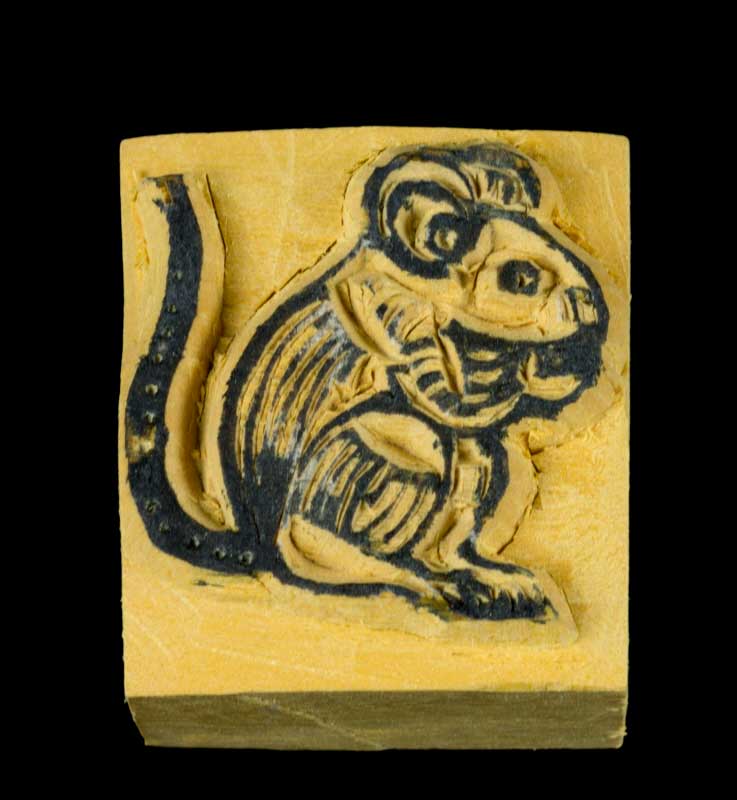 Souris-Rat -Tampon encreur bois scrapbooking fabrication artisanale-856