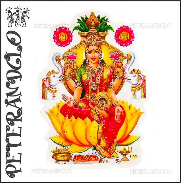 STICKERS AUTOCOLLANT HINDOU LAKSHMI LAXMI FORTUNE-Decoration Hindoue ...