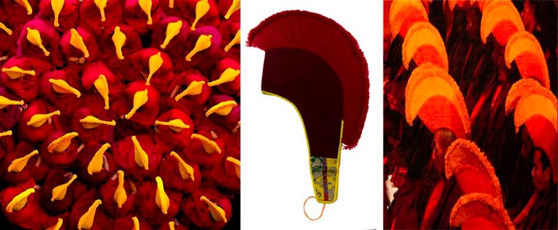 Coiffe jaune de moine tibetain Gelug cérémonie rituel bouddhiste -Monk Hat