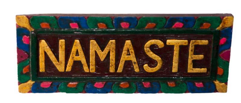 Plaque murale en bois Namaste polychrome 100% Fait Main Artisanat du ...