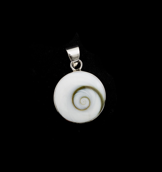 Pendentif Coquillage Argent 925 - Oeil de Sainte Lucie Shiva - K30