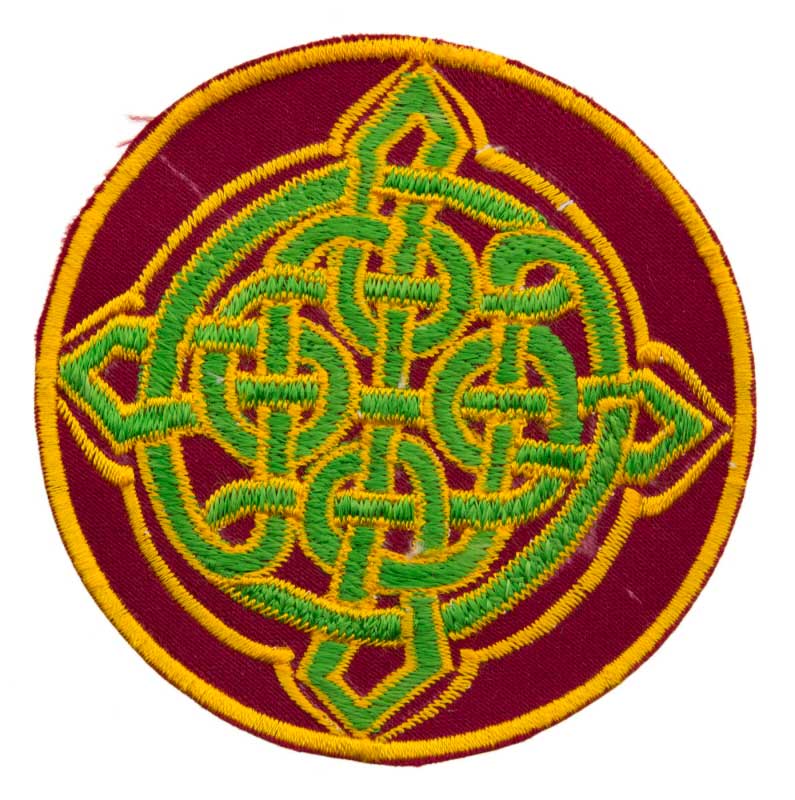 Ecusson brodé Noeud infini vert Bouddhiste fait main Tibet Nepal 8597 E3