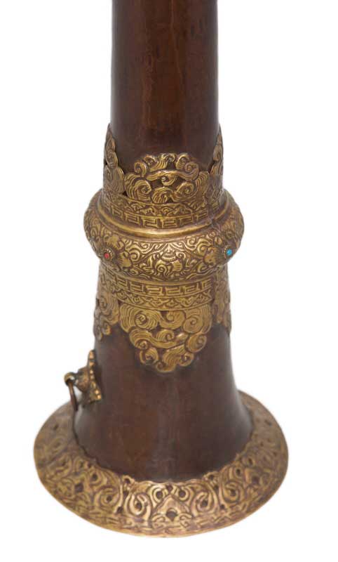 Radong Dungchen Trompe Dunchen Trompette Tibétaine Tibet antique 154 cm ...