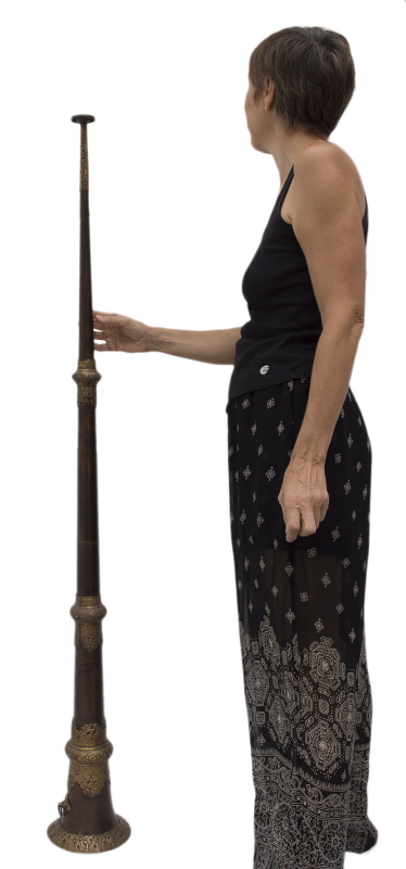 Radong Dungchen Trompe Dunchen Trompette Tibétaine Tibet antique 154 cm ...