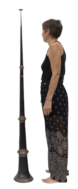 Ancienne Trompe Radong Dungchen Dunchen Trompette Tibetaine Tibet 177 cm