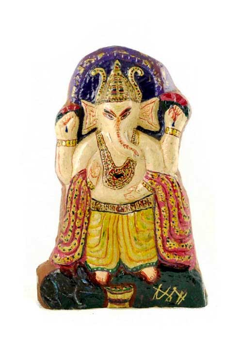 STATUE DE GANESH ELEPHANT EN PIERRE PORTE BONHEUR NP15