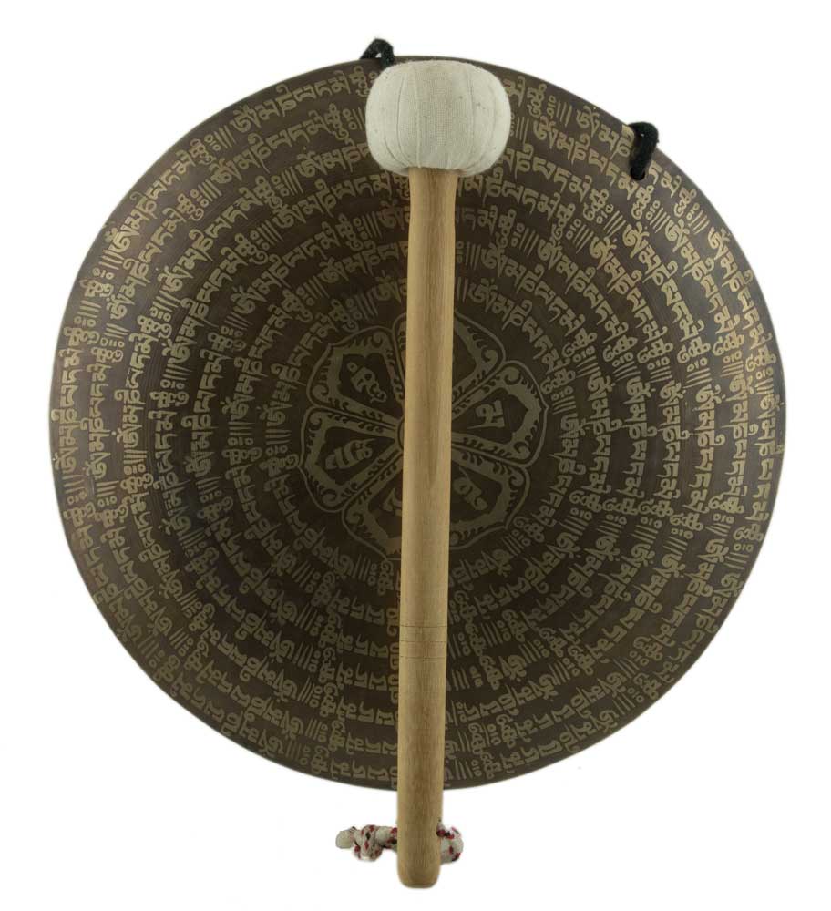 Gong tibétain - Om mani padme hum - 32 cm - Méditation de la Compassion ...