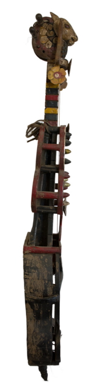 Ancien Luth Dramyen Tungna Sgra-Snyan cordophone polychrome Tibetain ...
