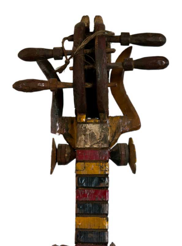 Ancien Luth Dramyen Tungna Sgra-Snyan cordophone polychrome Tibetain ...